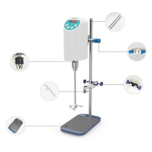AnEssOil Lab Digital Overhead Stirrer Lab Mixer Overload Protection Electric Mixer Agitator Stirring Laboratory Mixer Industrial Liquid Mixer 10,000mpas 10L