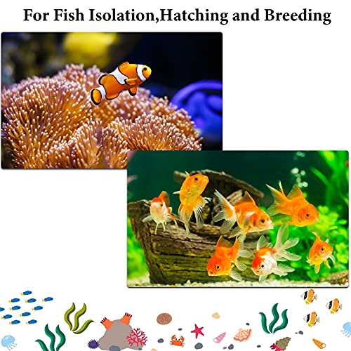2 Pack Fish Breeding Box, 2 Pcs Fish Tank Breeder Net, Aquarium Separation Net Nylon Incubator Mesh, Fry Hatchery Incubator Mesh with 8 Suction Cup for Newborn Small Fish (Small Size, Big Size)