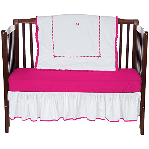 Baby Doll Bedding Unique 3Piece Crib Bedding Set, Hot Pink