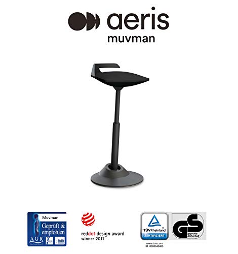 aeris Muvman Standard Ergonomic Standing aid - Active Standing seat for Dynamic Sitting and Standing - Height-Adjustable Standing Chair with 51-84 cm seat Height