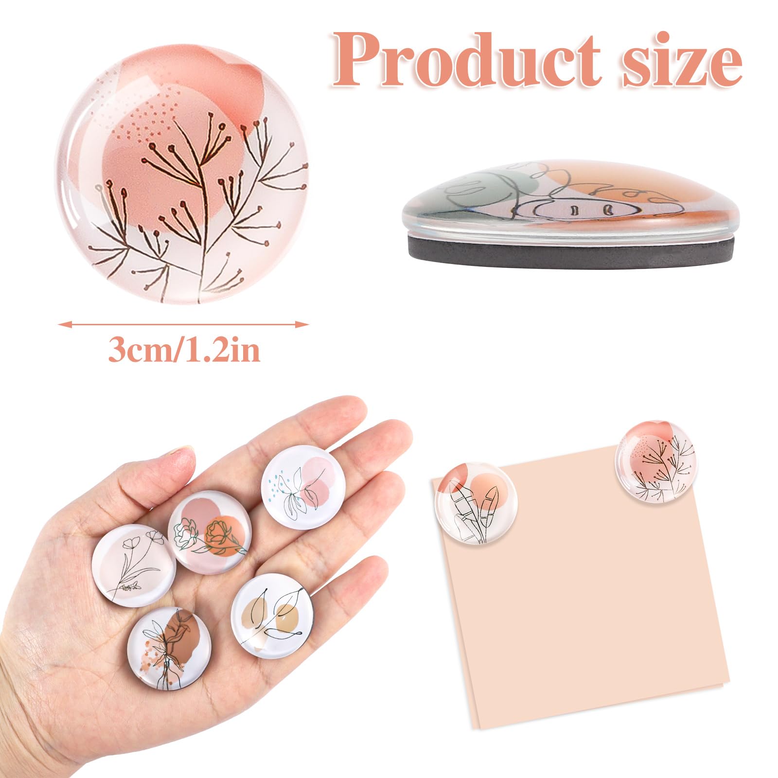 12 Pieces Fridge Magnets Line Drawing Refrigerator Magnets Glass Strong Magnetic Crystal Fridge Magnets Kitchen Office Whiteboard Decorative Magnets