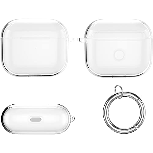 Valkit Compatible AirPods 3 Case, Clear Airpods 3rd Generation Case with Keychain Soft TPU Protective Shockproof Cover for Girls Women Men Compatible with Apple AirPods 3 Gen Case - Clear