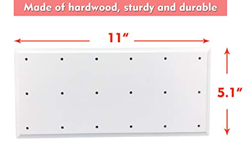 Wood Cake Pop Stand Display - 18 Hole Lollipop Holder, Candy or Sucker Stand for Dessert Table of Wedding, Shower, Birthday Party, White - Fit 5/32" (4mm) Lollipop Sticks