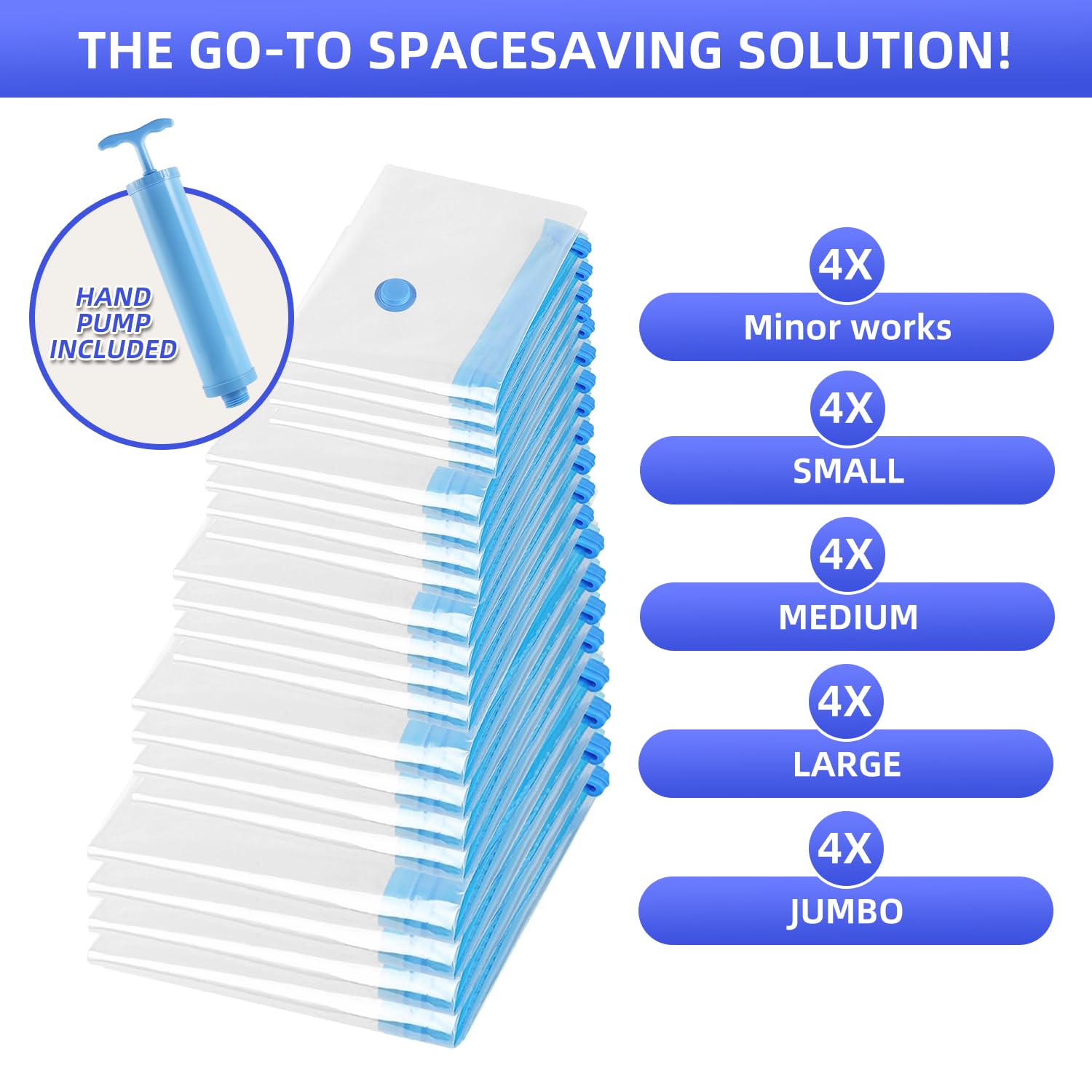 10 Pack Vacuum Storage Bags, Space Saver Bags with Hand Pump, Vacuum Seal Bags for Clothing, organization and storage Comforters, Pillows, Towel, Blanket Storage, Bedding,moving supplies.
