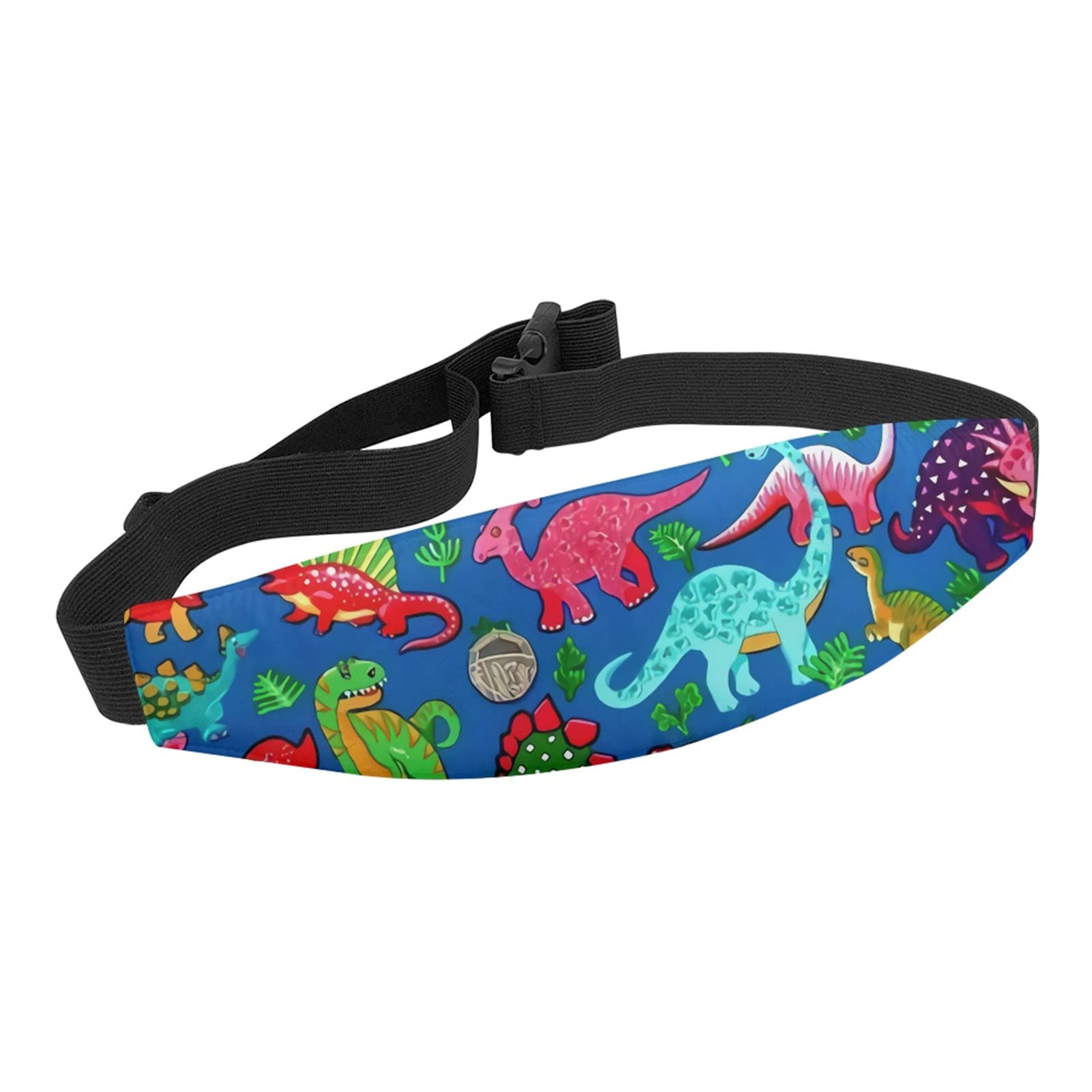 AFPANQZ Cute Dinosaur Baby Car Seat Head Support Adjustable Head Band Strap Holder Stroller Neck Relief Strap Headrest Stroller Carseat Sleep Positioner Kids Babies Toddlers Washable Blue Colored