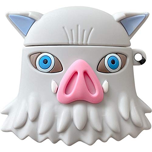 VARWANEO Japan Anime 3D Demon Slayer Hashibira Inosuke Kamado Tanjirou Bluetooth Wireless Earphone Case for Apple AirPods 1 2 pro airpods Accessories (for AirPods Pro,Hashibira)