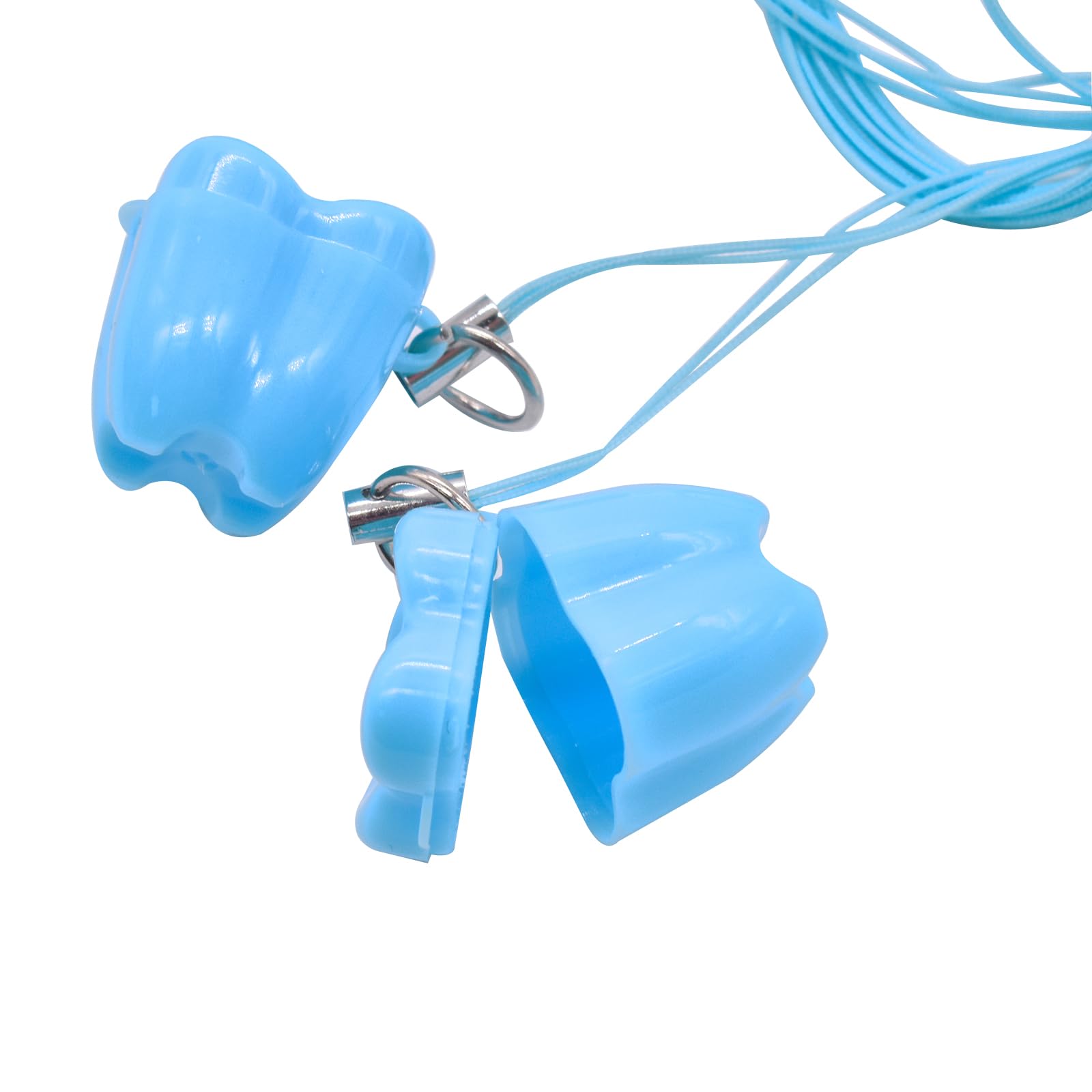 Angzhili Plastic Tooth Saver Necklaces Baby Tooth Boxes for Lost Teeth School Tooth Box for Kids (10pcs, Blue)