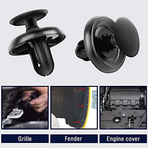 100PCS Car Clips Fasteners,Premium Nylon Push-in Fender Liner Clips for Car Accessories Replacement,Universal Car Push Retainer Clips #90467-07201 Compatible with Lexus Toyota Corolla