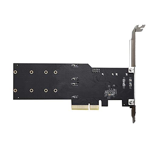 4in1 Dual M.2 NGFF (B Key) SSD+ Dual SATAIII 6G SSD/HDD to PCI Express 4X Converter Adapter with Low Profile Bracket for Desktop PC