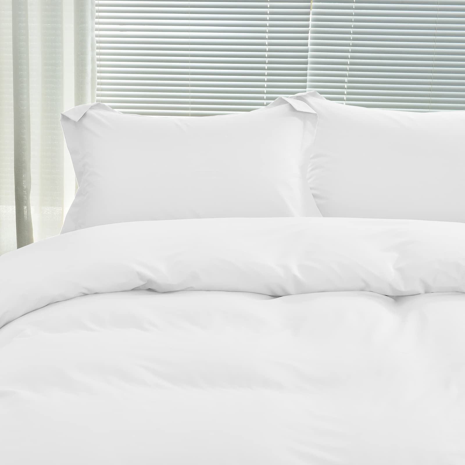 SISBROTH Washed Cotton Duvet Cover Queen Size - Bedding Set Comforter Cover for Winter All Season, Soft and Breathable Bedding Set with Zipper Closure & Corner Ties
