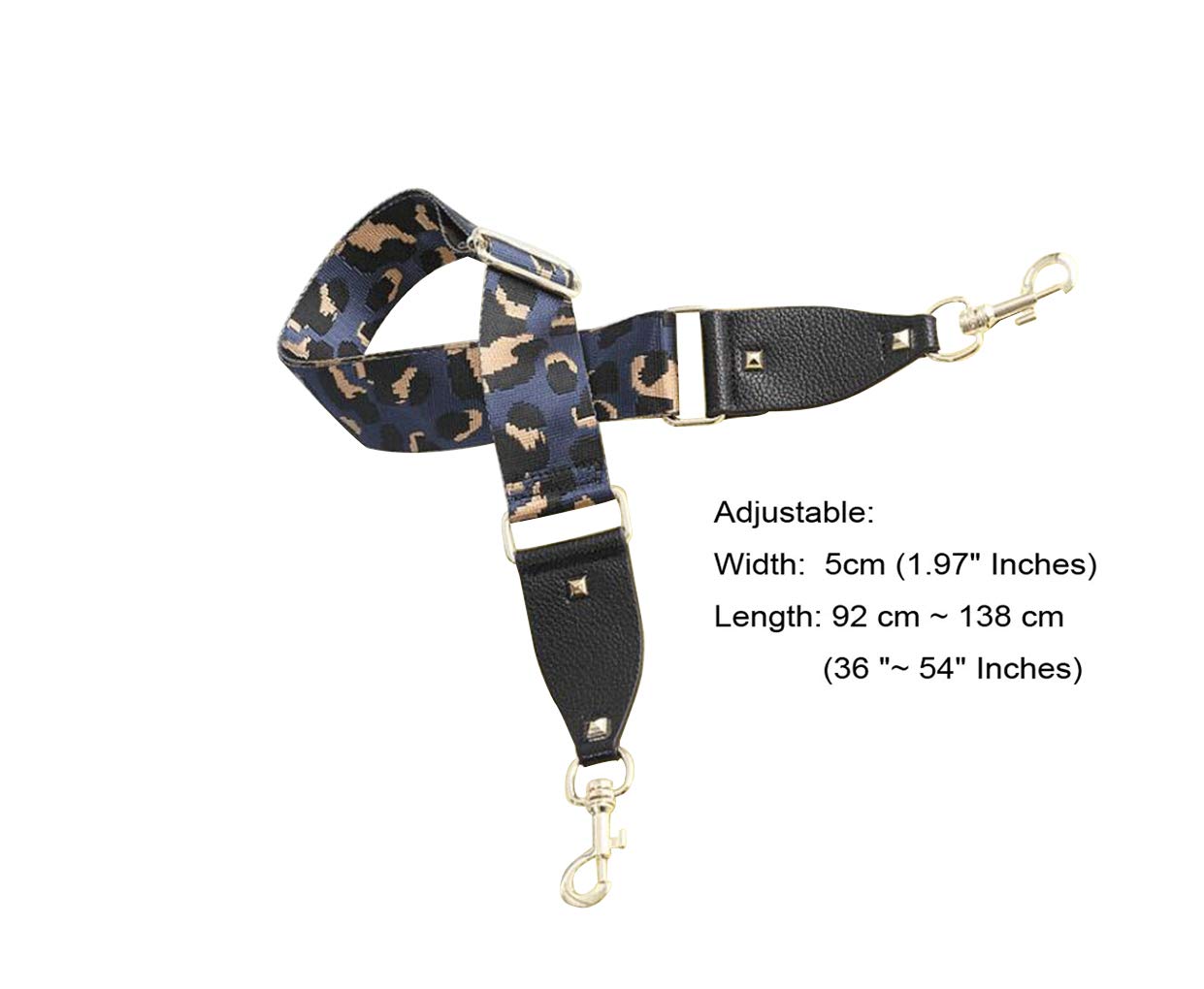 1.97" Wide Strap Adjustable Crossbody Bag Strap Replacement All-Match Canvas Strap Purse Strap Handbags Strap (Dark Blue)