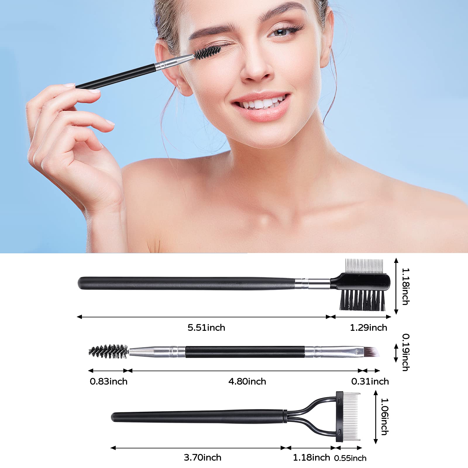 Eyelash Grooming Brush Eyelash Separator Mascara Applicator Eyebrow Comb Brush for Making Up Supplies(5 Pieces)
