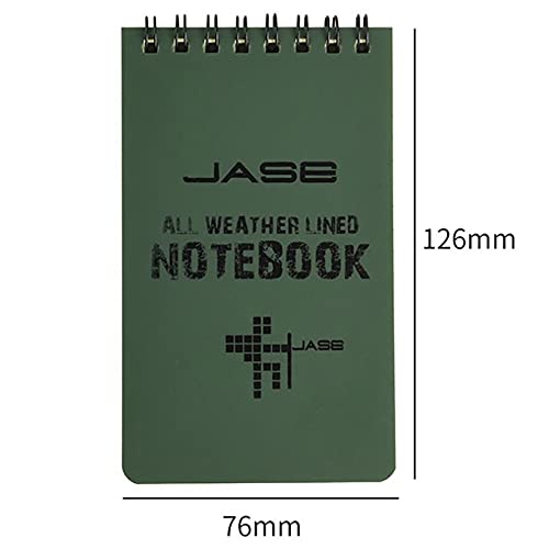 All-Weather Top-Spiral Notebook 3" x 5" Green Cover Waterproof Shower Aqua Notes Notepad Notebook(5 Pack)1