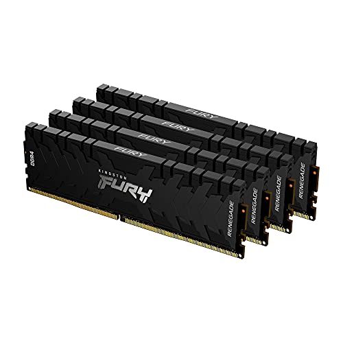 Kingston FURY Renegade 128GB (4x32GB) 3200MT/s DDR4 CL16 Desktop Memory Kit of 4 | Intel XMP | AMD Ryzen | Low Latency | KF432C16RBK4/128