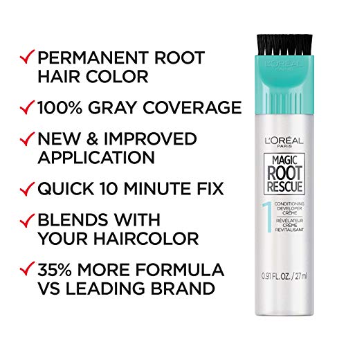 L’Oréal Paris Magic Root Permanent Hair Color, 10 Minute Hair Dye Kit to Rescue Roots with 100% Gray Hair Coverage, 7 Dark Blonde, 2 Pack (Packaging May Vary)