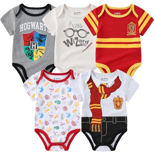 WARNER BROS Harry Potter Boy's 5-Pack Hogwarts, Gryffindor and Wizard Creepers, NB