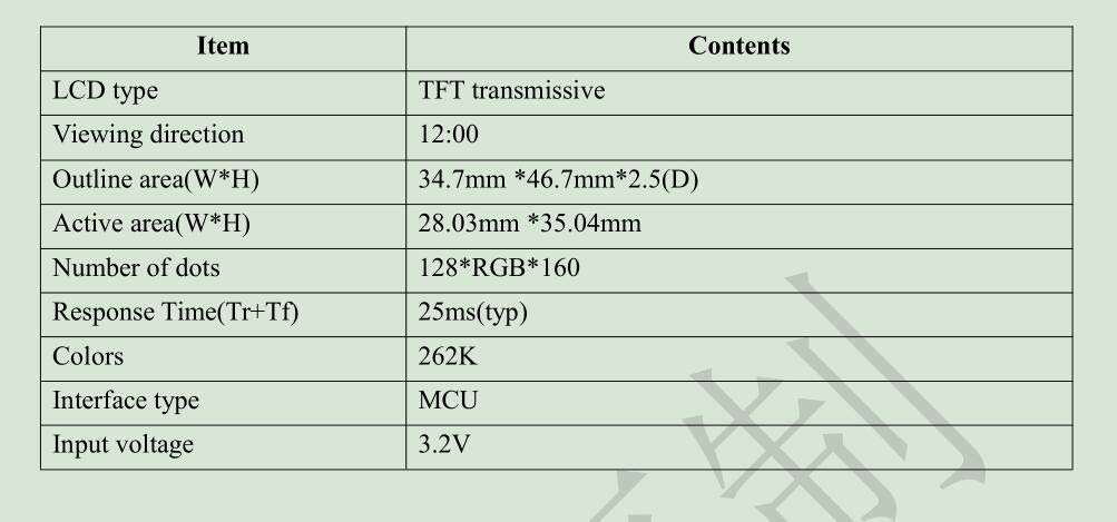 AMELIN 1.77 inch 128x160 MCU Small TFT LCD Module
