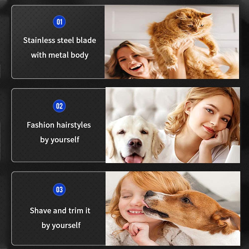 Metal Body Electric Clippers, Strong Power, No Damage to Pet Skin, Fine Adjustment of The First Five Gears, Large-Capacity Lithium Battery