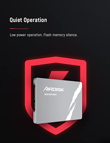 AirDisk 240GB SSD, 2.5 Inch/7mm SATA III 6Gb/s, 3D NAND Flash Memory Internal SSD, Speeds up to 550 MB/s Read, up to 450MB/s Write, Performance Boost Internal Solid State Drive for PC/Computer/Laptop