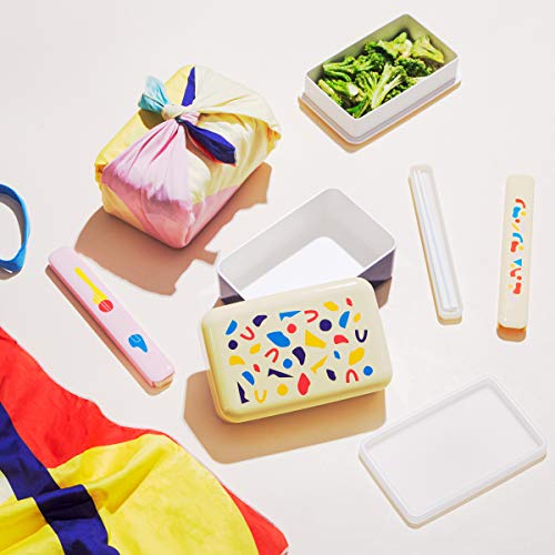 POKETO x TAKENAKA Limited Model, Pool color, Perfect for Lunch Bento Time, Made in Japan (POKETO Nibble Bento Box(Pink x Red))