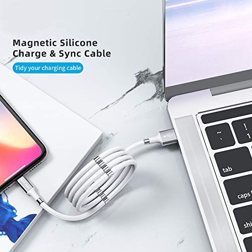AICase Magnetic Charging Cable,(3FT) Super Organized Charging Magnetic Absorption Nano Data Cable for Phone 11/XS/XS Max/XR/X/8/8 Plus/7/7 Plus/6s/6s Plus/6/6 Plus/SE/5s/5c/5/Pad/Pod