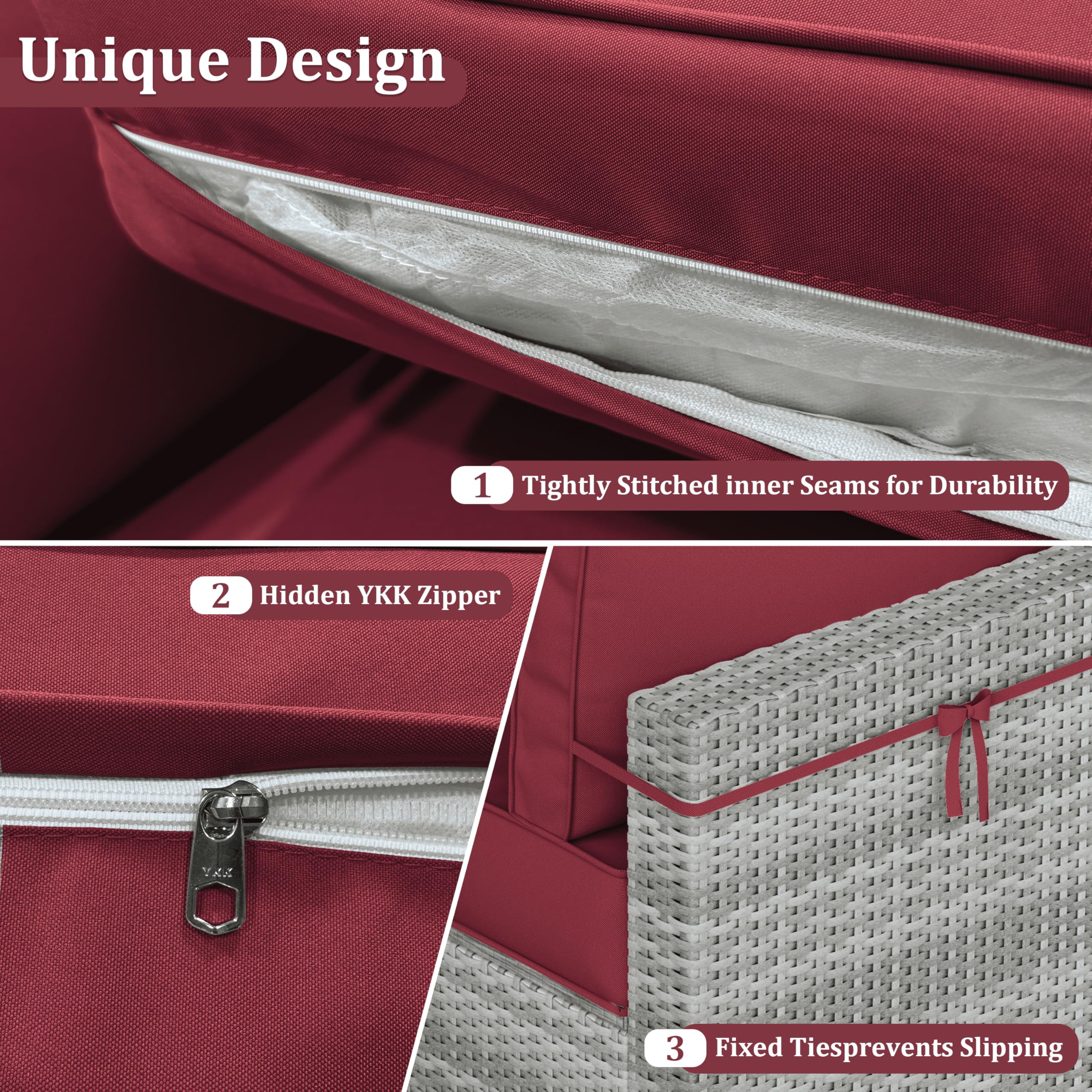 14 Pcs Outdoor Cushion Covers Patio Cushion Slipcovers Replacement Splash Proof with Zipper for Outdoor Furniture, Patio Sofa Couch 3 Sizes, Covers Only