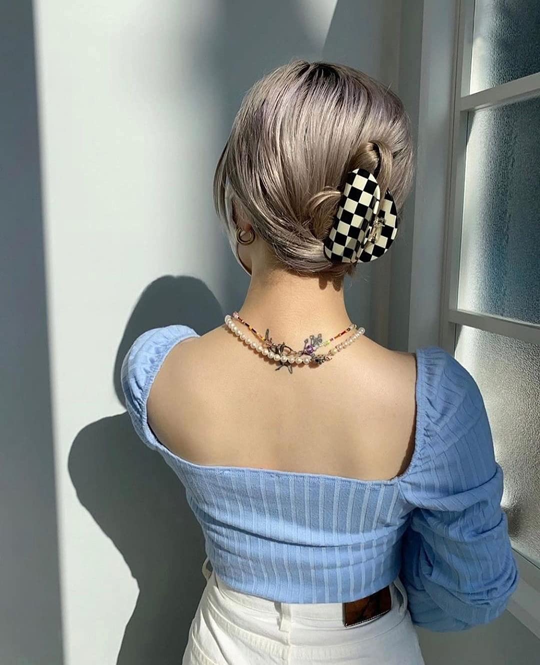 TODEROY Checker Claws Tortoise Barrettes Clips for Women No-Slip Grip Lattice Design Hair Jaw Clips Clamp 80's Aesthetics Large Accessories for Girls