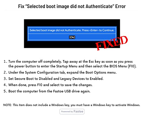 Fastoe Bootable USB Flash Drive for Windows 10, Bootable USB Install & Upgrade for Windows 10 Pro 32/64 Bit