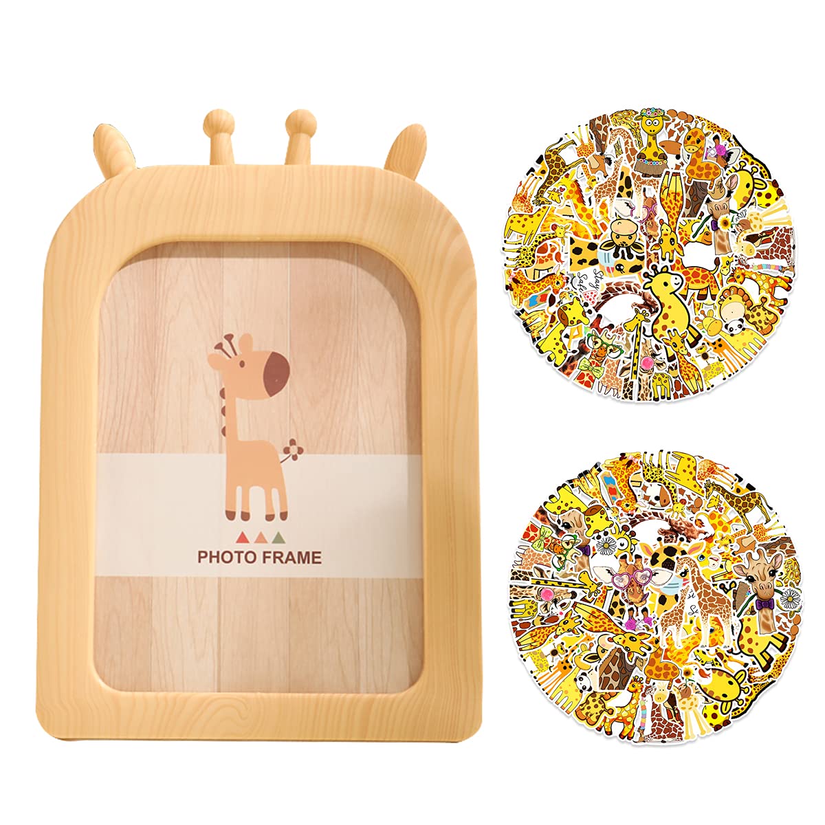 dbqpro Giraffe Photo Frame Giraffe Stickers, Picture Frame Cute Animal Decals