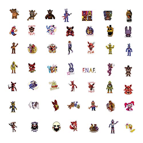 100PCS FNAF Stickers| Aesthetic Vinyl Waterproof Sticker for Car Motorcycle Bicycle Luggage Decal Laptop Terror Game Stickers