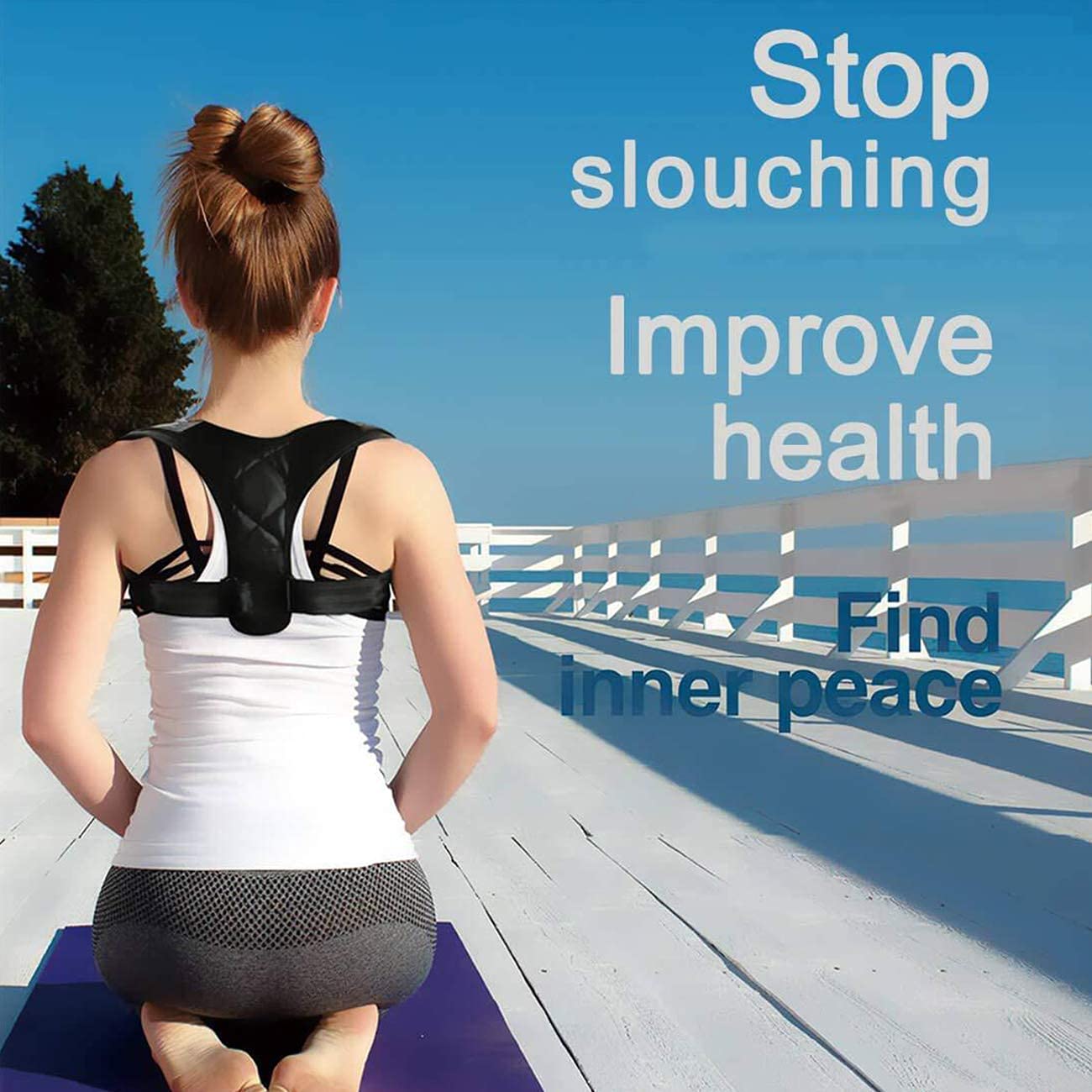 Posture Corrector, Ergonomic Back Straightener Brace for Men and Women for Clavicle Support and Providing Pain Relief from Neck, Back and Shoulder (Black)