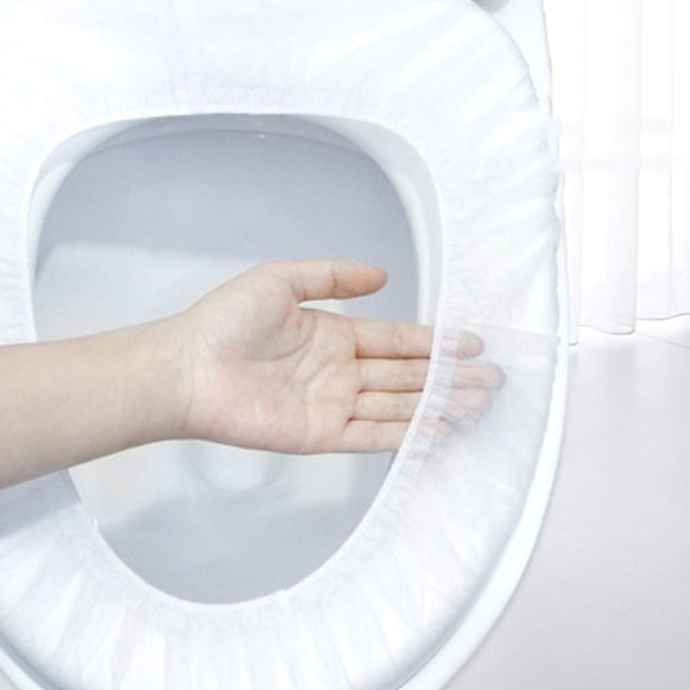 Tomaibaby 50pcs Dispossable Toilet Seat Covers, Portable Non-Slip Potty Seat Covers for Kids or Adults Travel Accessories