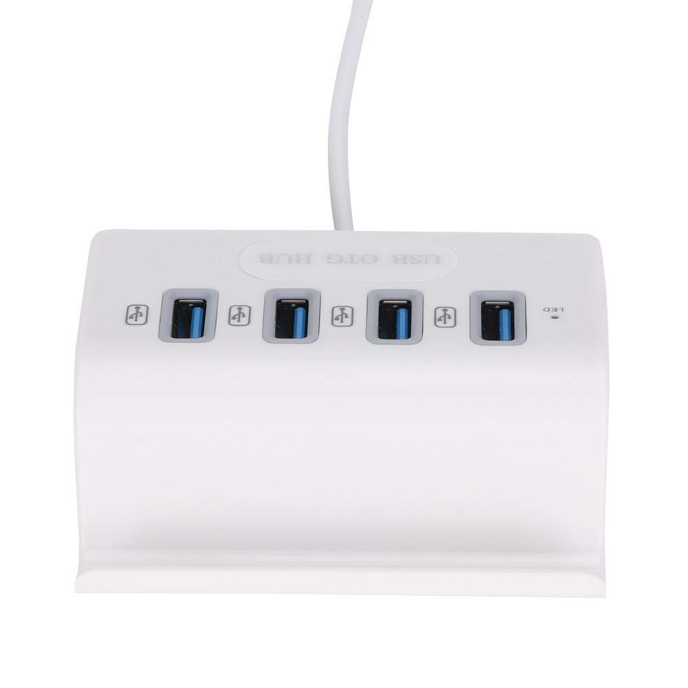 4-Port USB2.0 Hub with Phone Holder, Charge Your Phone When Play, Extend Cable for PC, Laptop, Tablet and More