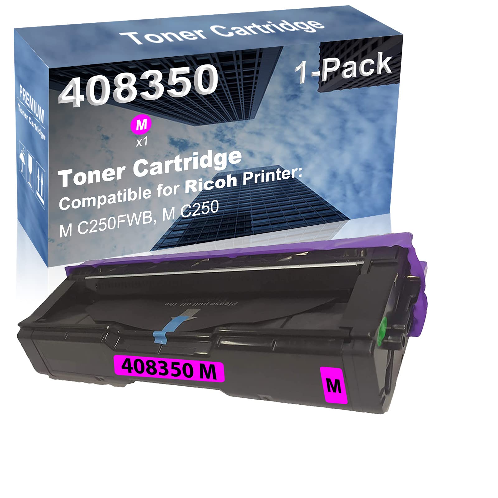 1-Pack (Magenta) Compatible High Yield 408350 Laser Printer Toner Cartridge Used for Ricoh M C250FWB, M C250 Printer