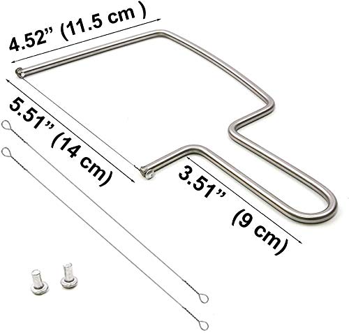 Cheese Slicer, Cheese Lyre Stainless Steel Cheese Wire Cutter - Cheese Knives Egg, Fruit, Dessert Slicer With Wire - Handheld Butter Cutter Tools for Soft Hard Block, With 2 Extra Wire