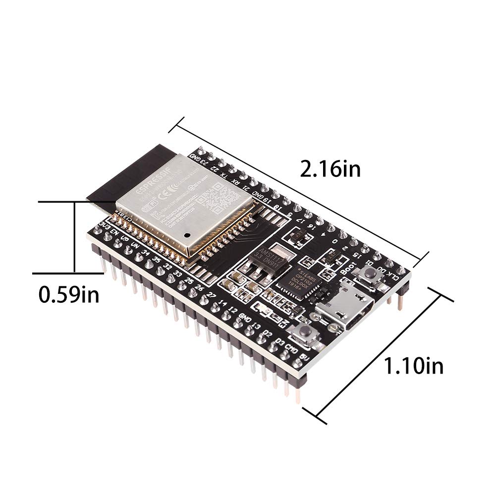 AITRIP 6pcs for ESP32-DevKitC core Board ESP32 Development Board ESP32-WROOM-32D (ESP32-WROOM-32D)