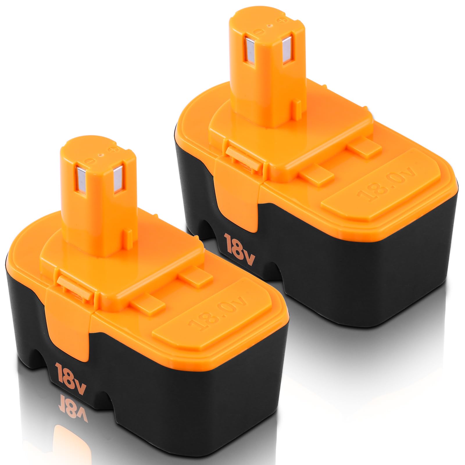 2 Pack 18V P100 Battery Replacement for Ryobi 18V Battery NiMH Compatible with Ryobi 18 Volt Battery for P101 ABP1801 ABP1803 BPP1820 130224028 130224007 Cordless Power Tools