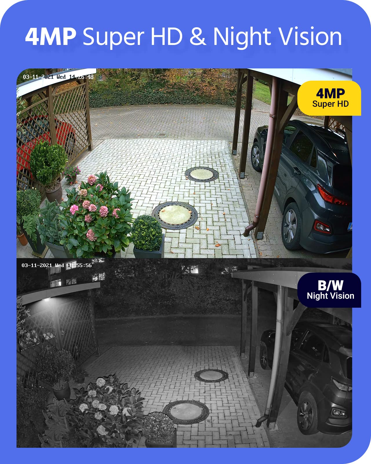ANNKE CZ400 4MP PoE IP Audio Security Camera, PTZ CCTV Dome Camera with AI Human, 4X Optical Zoom, H.265+ Color Night Vision, Pan & Tilt, Auto Focus, RTSP, IP66 Waterproof for Outdoor