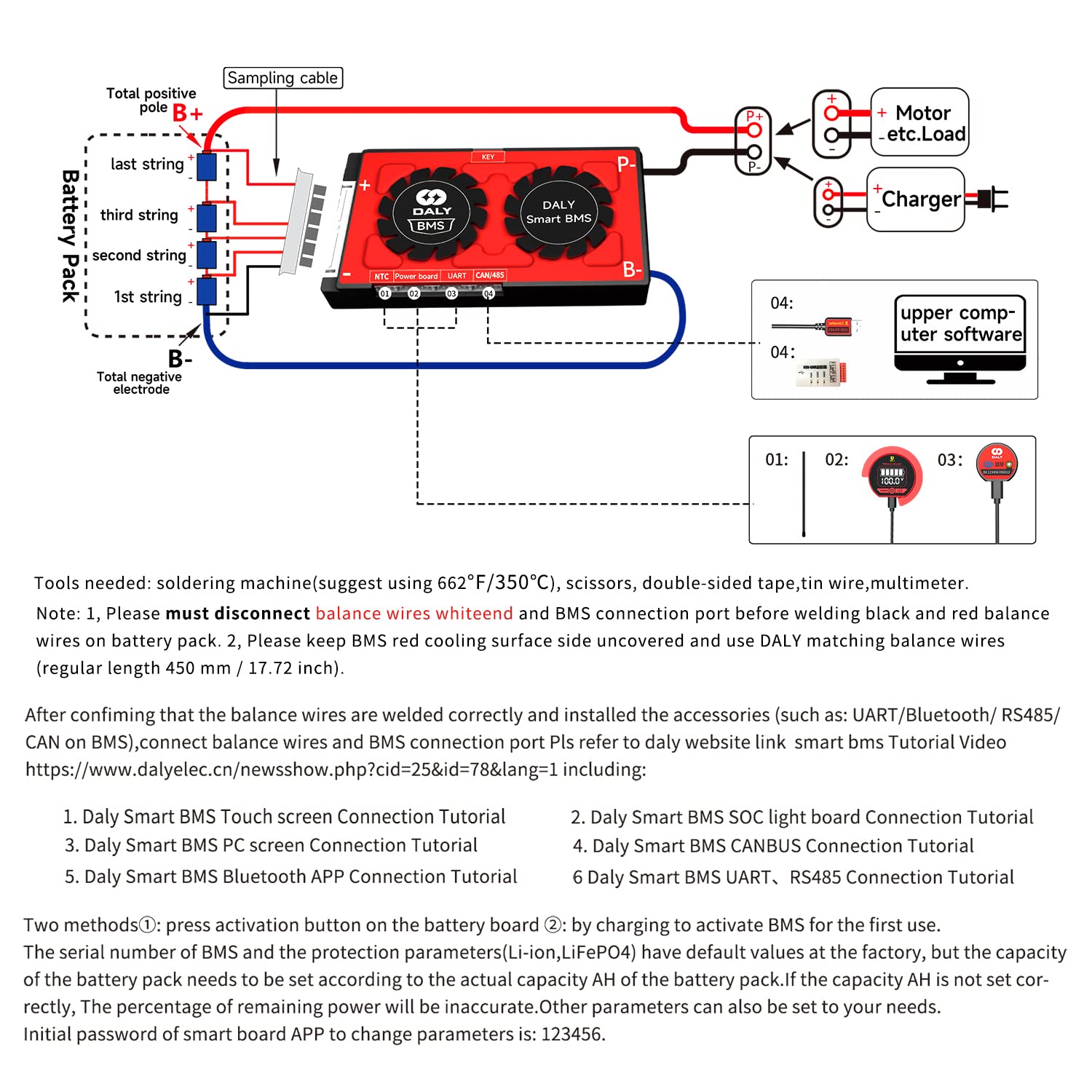 DALY Smart BMS LiFePo4 24V 250A 8S with UART Communictaion Bluetooth BMS for Rated 3.2V Lithium Battery Power Bank Protection,Off Grid Application, Solar System(Smart BMS,250A Fan)