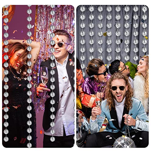 12 Meters Disco Ball Beaded Curtain Christmas Tree Ornaments Decorations Reflective Mini Disco Ball Ornaments Hanging Disco Ball for Window Door Curtain Passage Wedding Backdrop