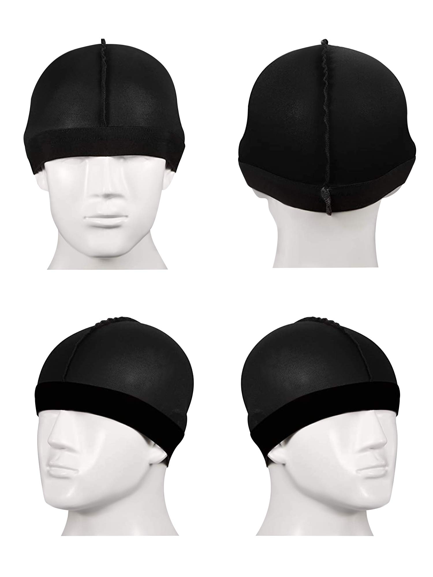 6 Pieces Kids Satin Wave Caps Unisex Baby Beanie 360 Wide Strap Skull Caps(Green, Red, Blue, Yellow, Black, Gray)