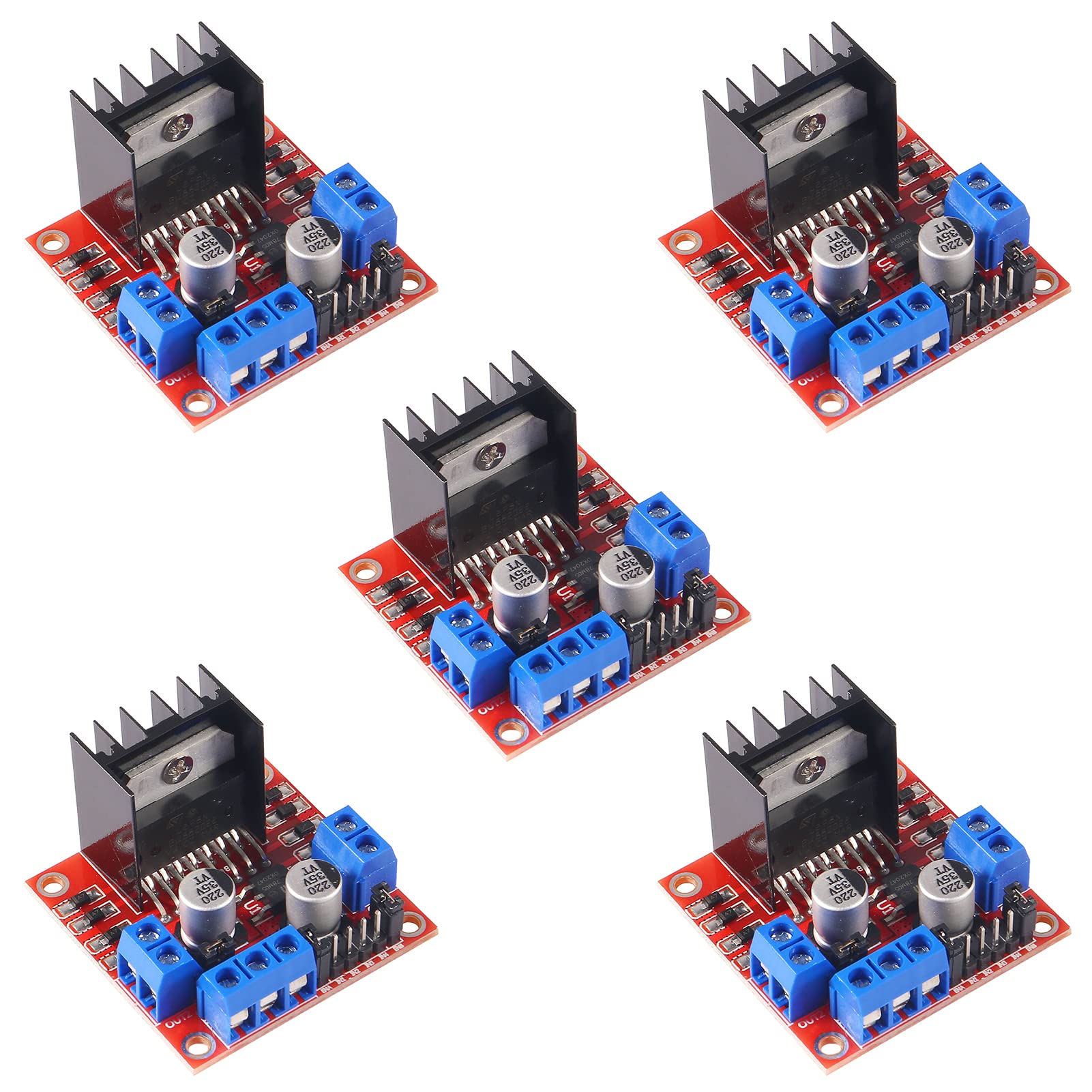 D-FLIFE 5pcs L298N Stepper Motor Driver Controller Board Dual H Bridge Module for Arduino Smart Car Power MEGA R3 Mega2560