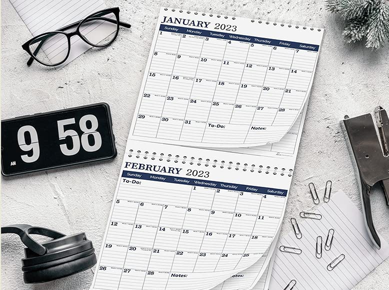 2023-2024 2-Month View Wall Calendar by StriveZen, Move-a-Page, Monthly, Foldable, Vertical, April 2023 - December 2024, 12x 28 Inches, Large, Minimalist, 21 Months