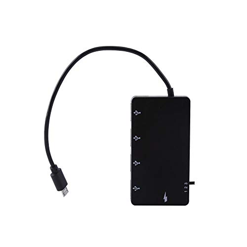 Salaty Extension Adapter USB Charging Cable Micro USB Hub OTG Adapter, Card Reader Keyboard 4 Port OTG Cable Adapter, Support Hot-Swappable for Smartphone Tablet
