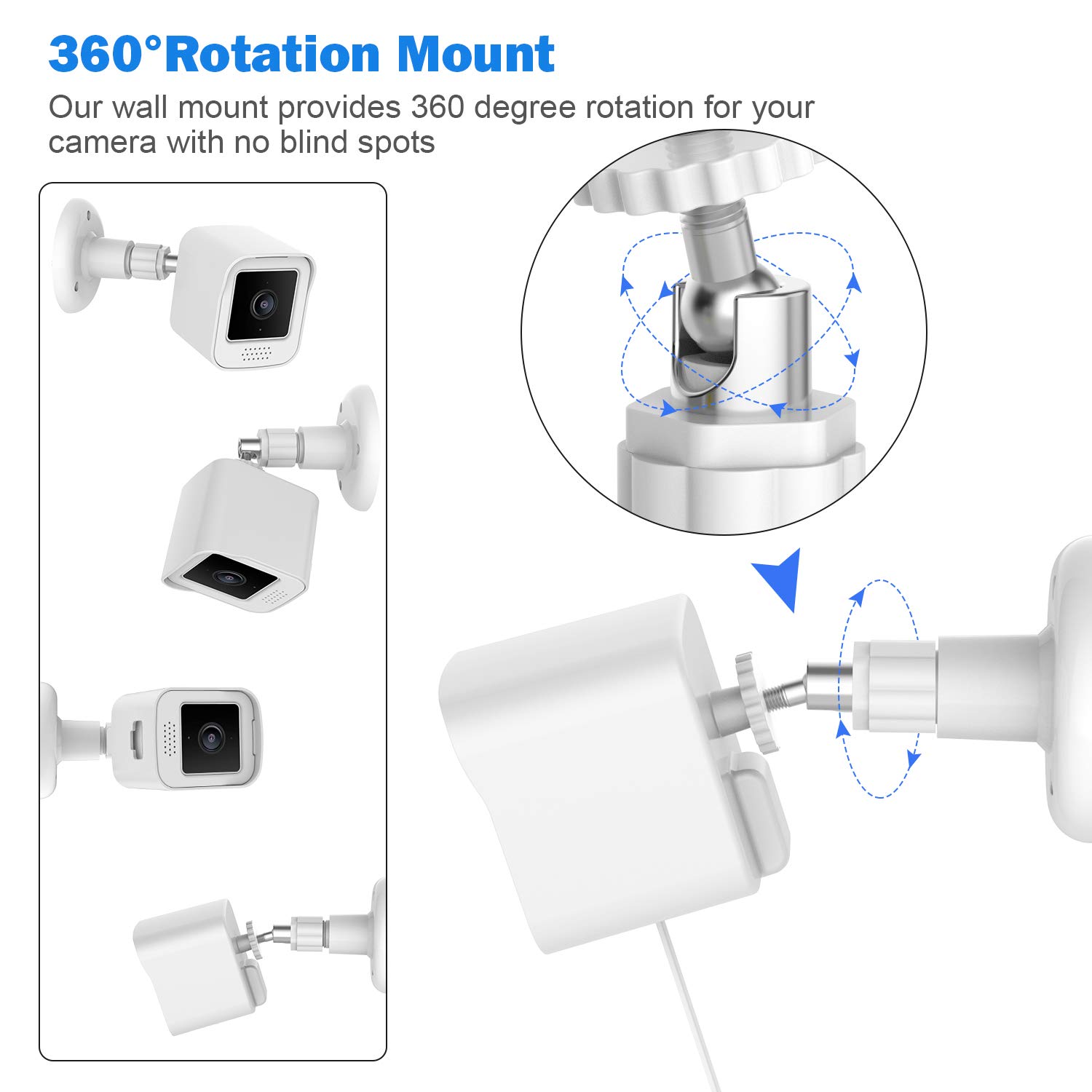 3-Pack Wall Mount Bracke and Housing for Wyze Cam V3 and V3 Pro Camera, wyze v3 Cover Indoor/Outdoor Video Security Accessories,Sun Protection Protective Shell and Adjustable Wall Mounting Brackets