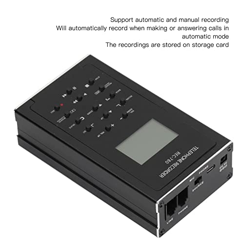 100‑240V REC-780 Telephone Recorder, Landline Phone Call Recorder, Automatic Manual Telephone Recording Device, 32GB Memory Telephone Recorder, for Home Office
