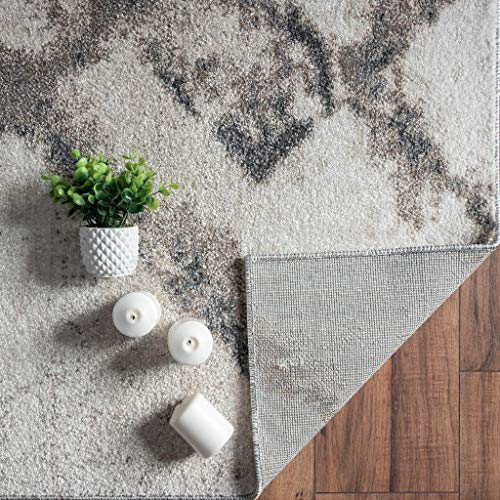 LUXE WEAVERS Lagos Grey 4x5 Art Deco Area Rug, Abstract Design, Geometric Carpet for Living Room and Bedroom