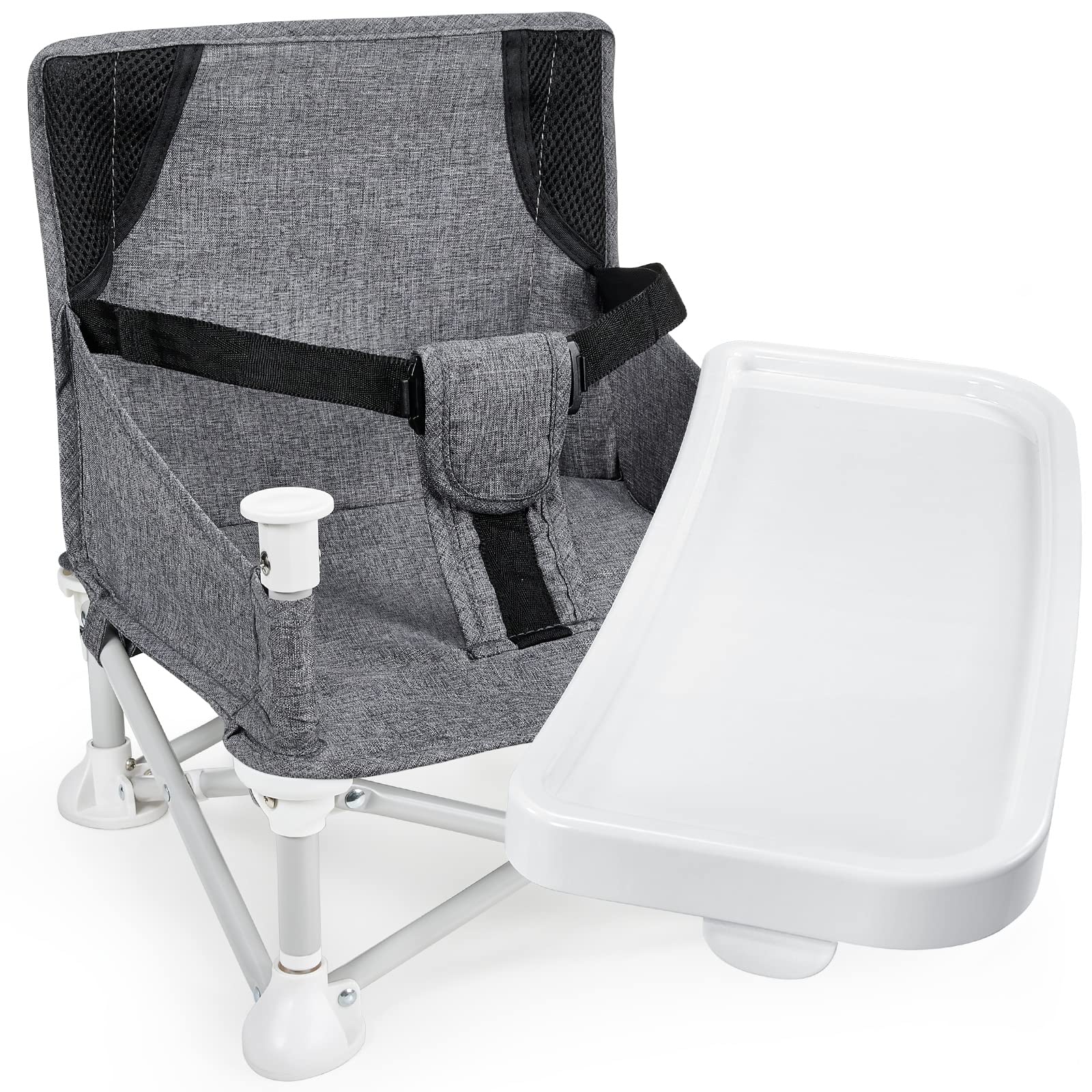 ANTEN Portable Booster Chair with Tray | Travel Booster Seat for Babies and Toddlers | Folding Booster Chair for Dining Table, Camping, Picnic, Beach, Grandma's | Indoor and Outdoor Baby Booster Chair