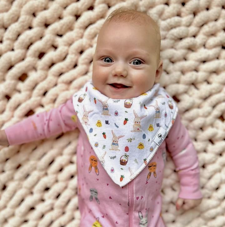 DiaperSquad's 10-Pack Baby Bibs for Drooling and Teething, Bibs for Boys, Baby Girl - Solid Cotton Baby Drool Bibs (Holiday)