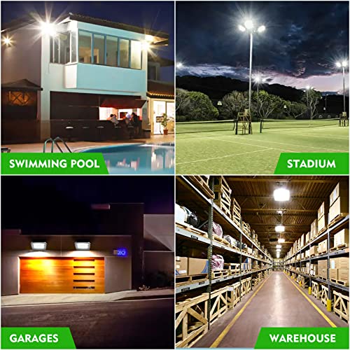 bulbeats 4 Pack 70W LED Flood Light Outdoor, 10500LM Eqv.250W Flood Security Light, 5000K Knuckle Mount, IP65 Waterproof Outdoor Lighting for Tree/Yards/Advertising Boards